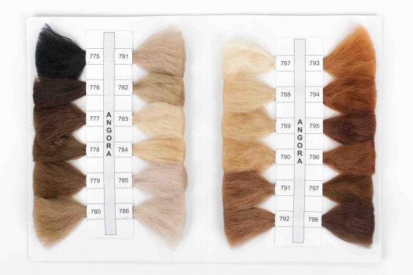 Süddeutsche Haarveredlung - Angora colour chart, colours 775-798